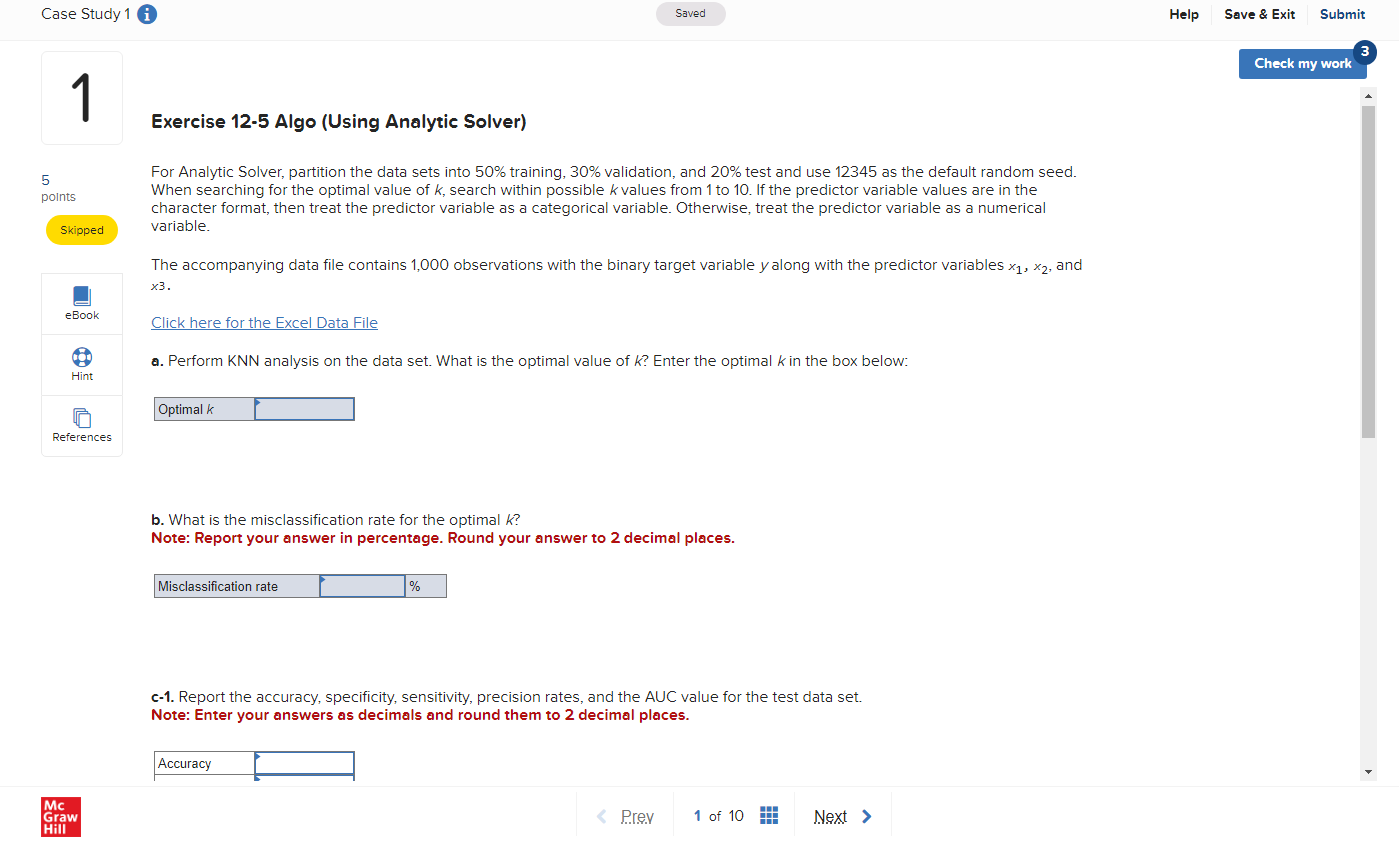 Solved Case Study 1 ﻿iSavedHelpSave & ExitSubmit15 | Chegg.com