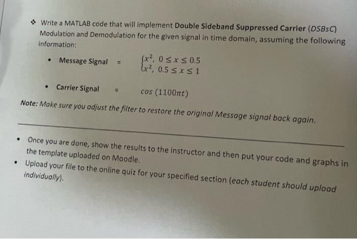 Solved * Write a MATLAB code that will implement Double | Chegg.com