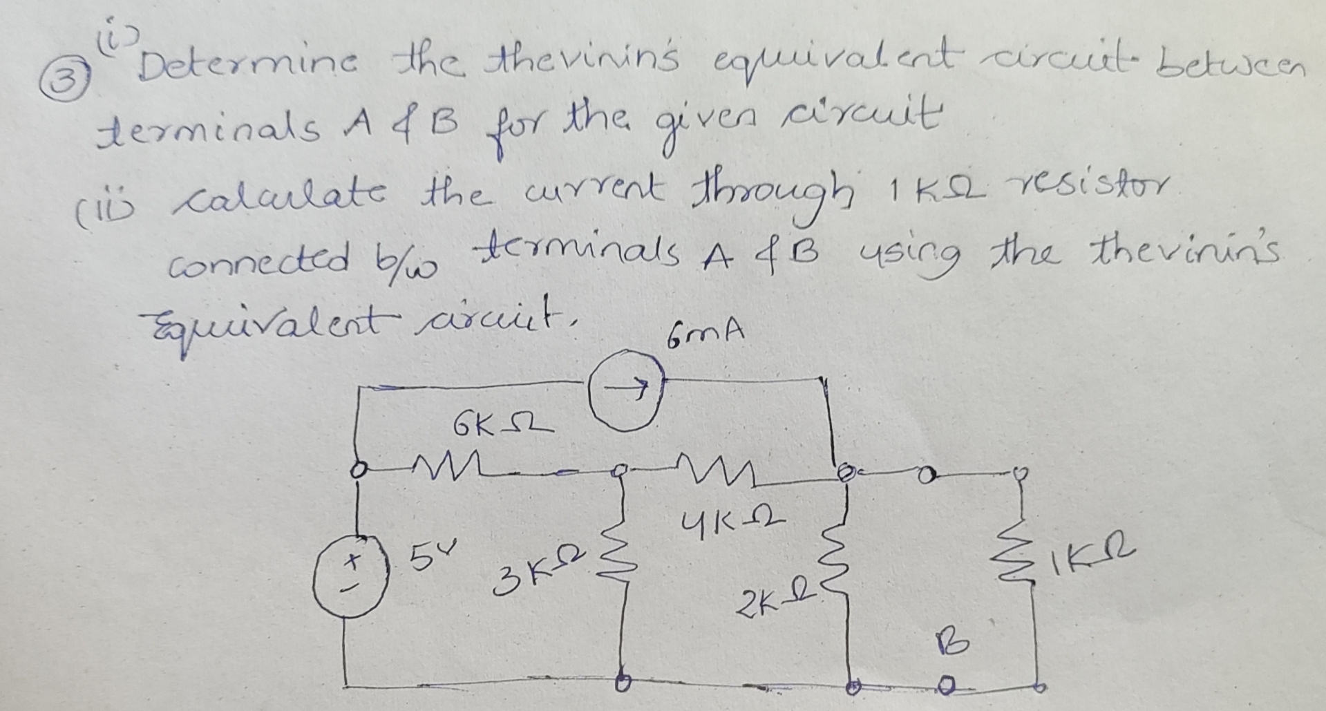 Solved (3) ﻿Determine the thevinin's equivalent circuit | Chegg.com