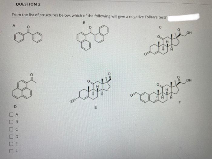 Solved From the list of structures below, which of the | Chegg.com
