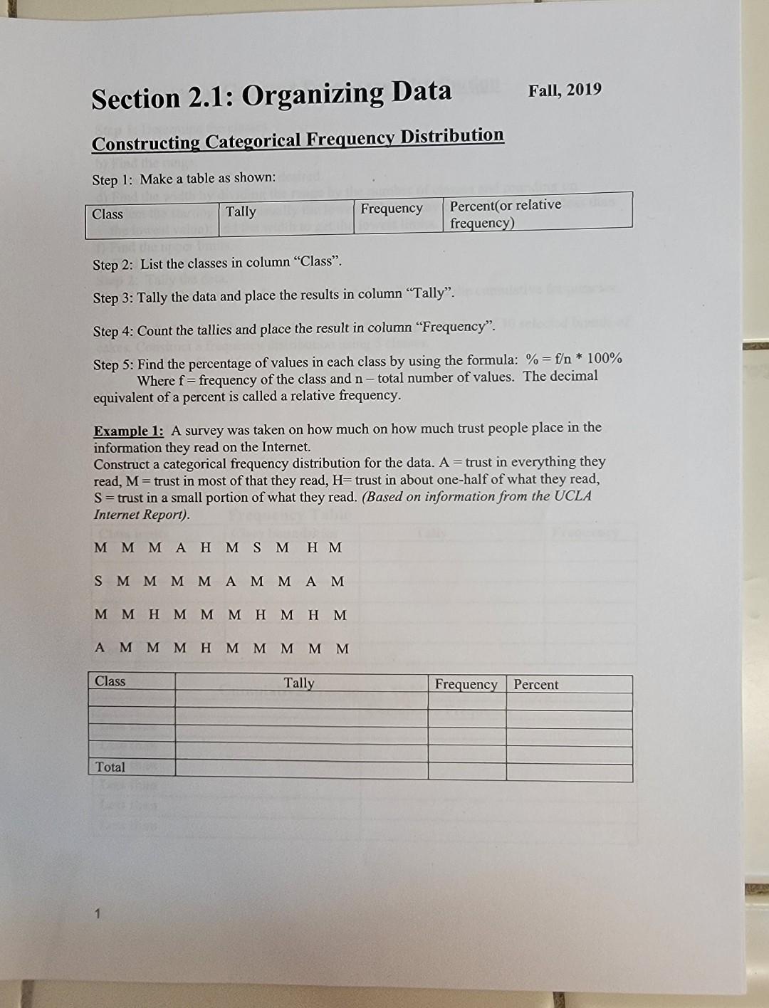Solved Step 2: List the classes in column "Class". Step 3: | Chegg.com