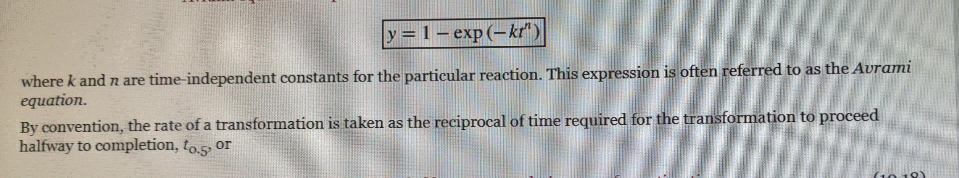 Solved For some transformation having kinetics that obey the | Chegg.com