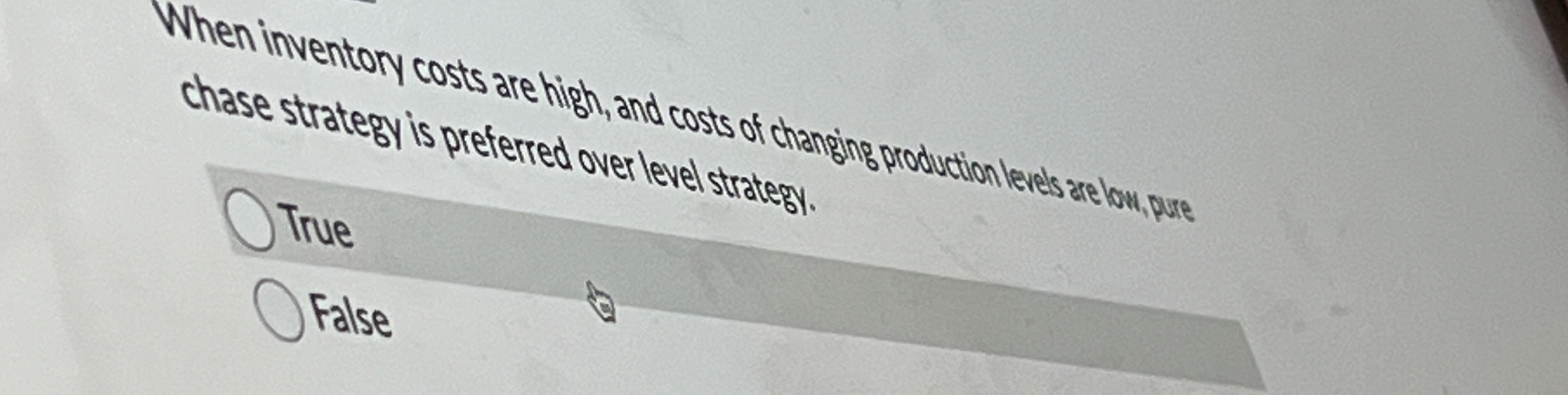 Solved When inventory costs are high, and costs of changing | Chegg.com