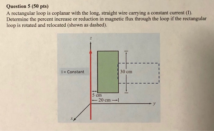 Solved Question 5 (50 pts) A rectangular loop is coplanar | Chegg.com
