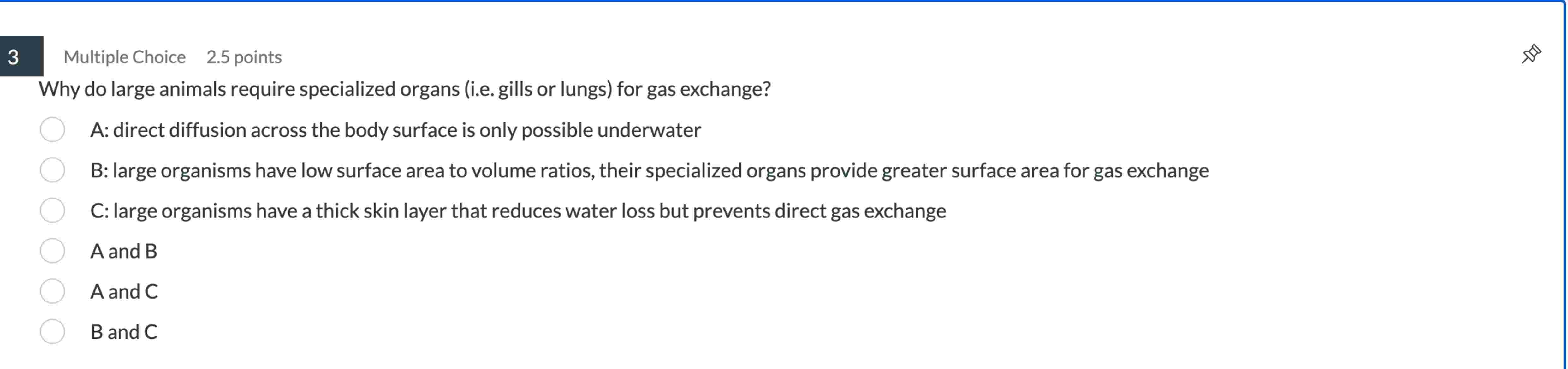 Solved Multiple Choice 2.5 ﻿pointsWhy do large animals | Chegg.com
