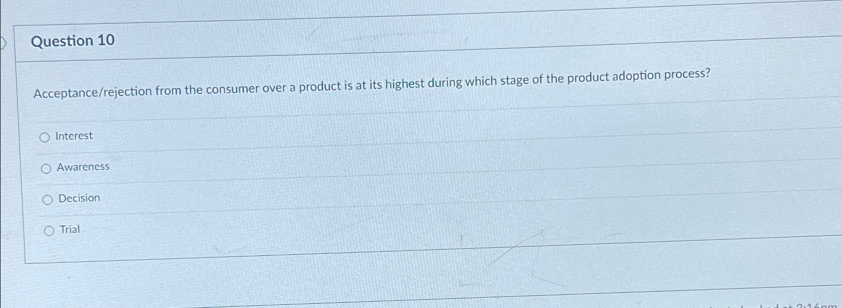 Solved Question 10Acceptance/rejection from the consumer | Chegg.com