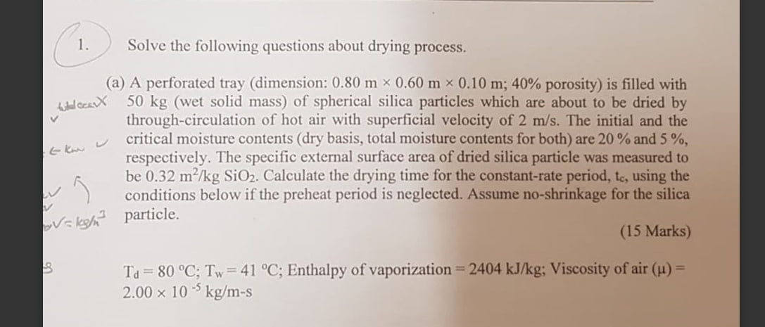 Solved Solve the following questions about drying | Chegg.com