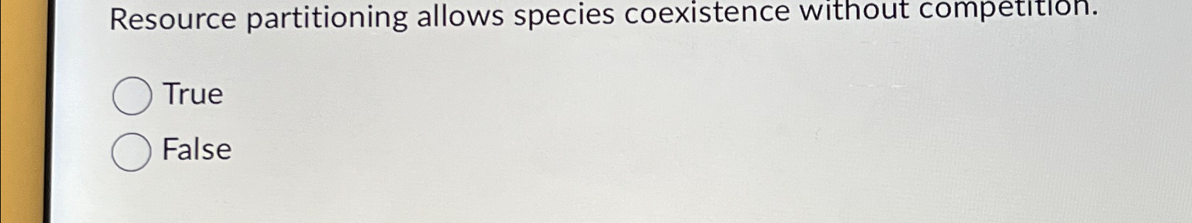 Solved Resource partitioning allows species coexistence | Chegg.com