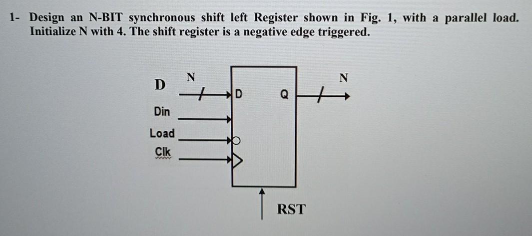 Solved 1- Design an N-BIT synchronous shift left Register | Chegg.com