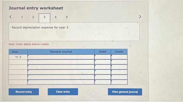 Solved Journal entry worksheet 5 Note: Enter debits before | Chegg.com