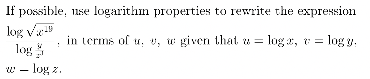 Solved If possible, use logarithm properties to rewrite the | Chegg.com
