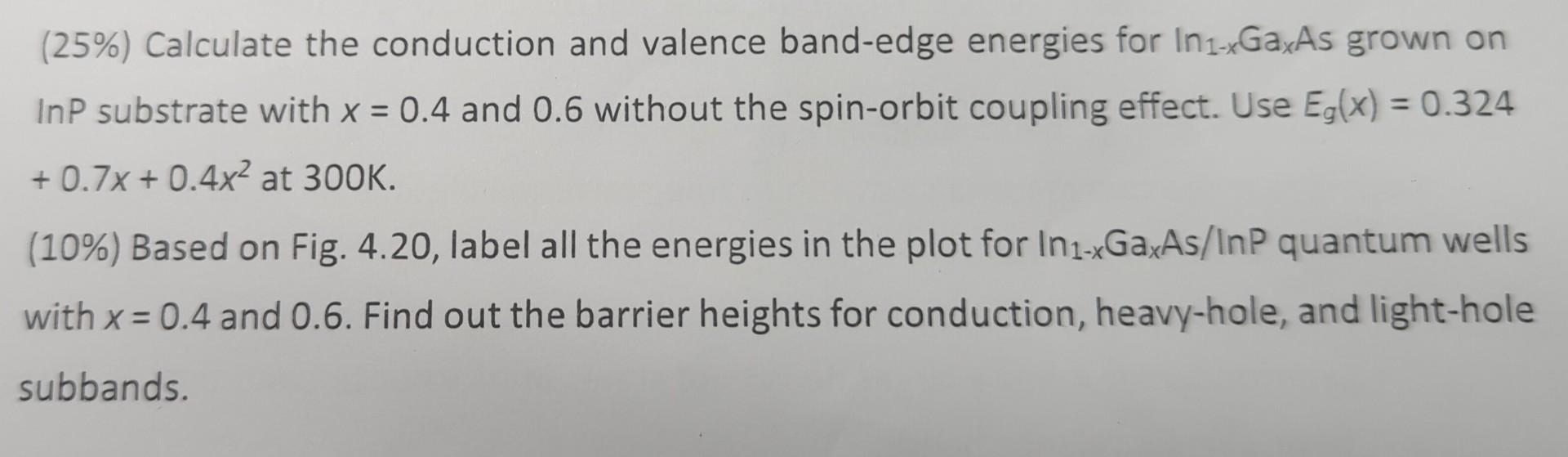 (25%) Calculate the conduction and valence band-edge | Chegg.com