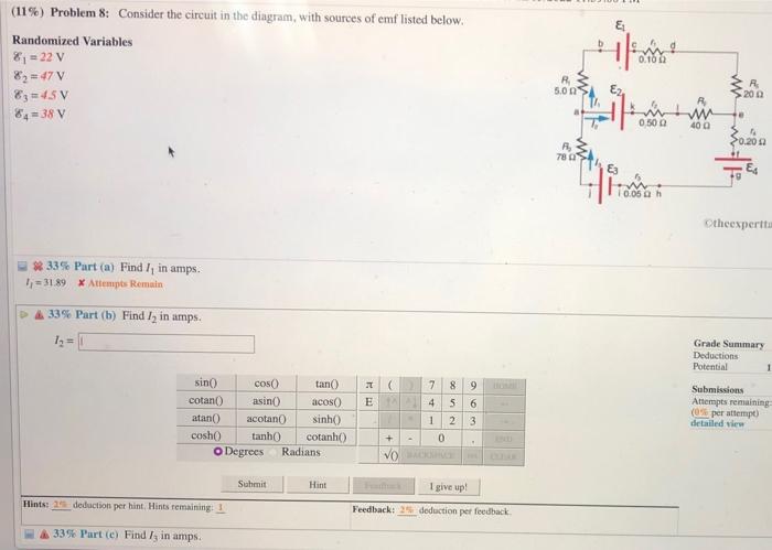 Solved (11\%) Problem 8: Consider the circuit in the | Chegg.com Solved (11\%) Problem 8: Consider the circuit in the | Chegg.com