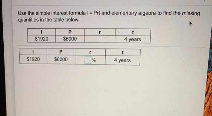 Solved Use the simple interest formula I = Prt and | Chegg.com