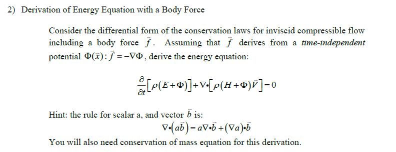Solved Derivation of Energy Equation with a Body | Chegg.com