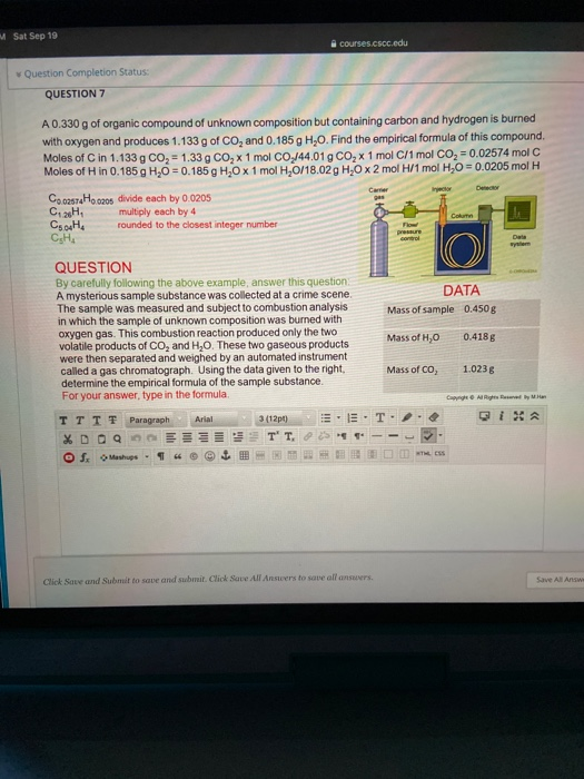 Solved M Sat Sep 19 courses.cscc.edu Question Completion | Chegg.com