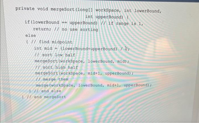 Solved Consider The Recursive Mergesort Method On Page 27 Of 
