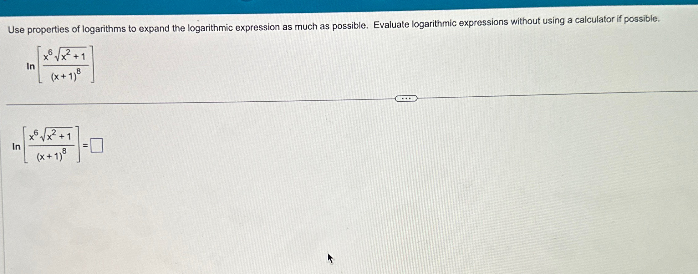 Solved Use properties of logarithms to expand the | Chegg.com