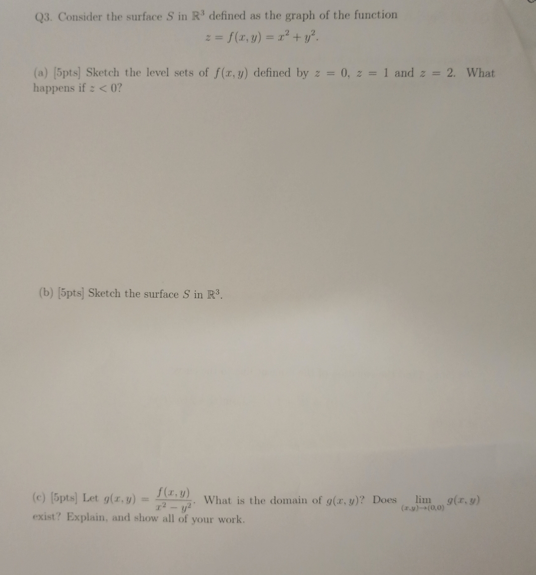Solved Question 3Q3. ﻿Consider the surface S ﻿in R3 ﻿defined | Chegg.com