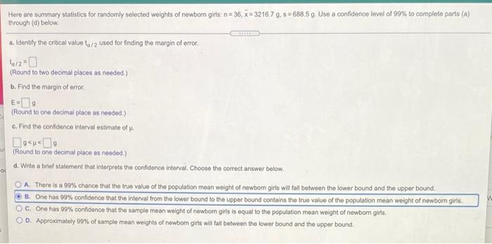 Solved Here are summary statistics for randomly selected | Chegg.com