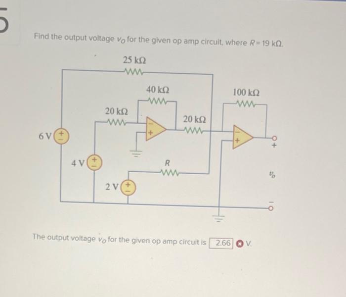 Solved Find the output voltage vo for the given op amp | Chegg.com