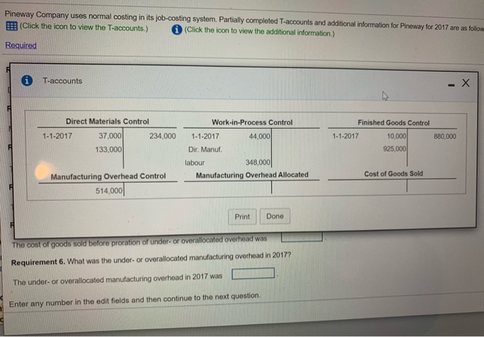 Solved Pineway Company uses normal costing in its | Chegg.com