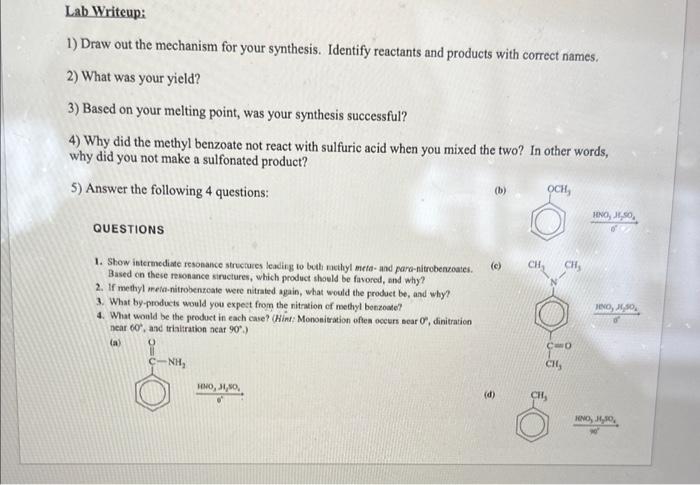 Solved Experiment 3 - Electrophilic Aromatic Substitution: | Chegg.com
