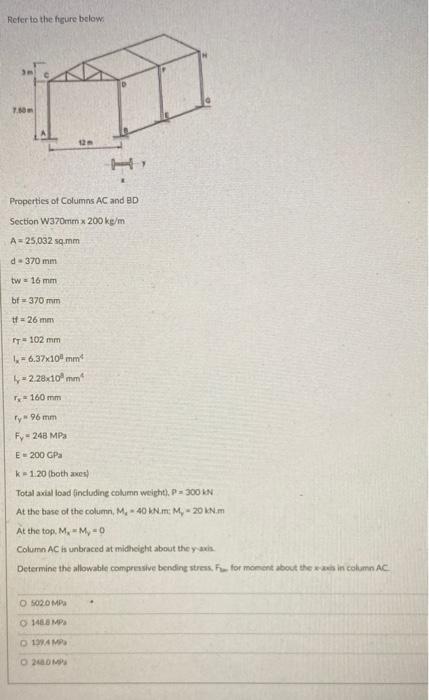 Solved Refer to the gure below. 7. Properties of Columns AC | Chegg.com