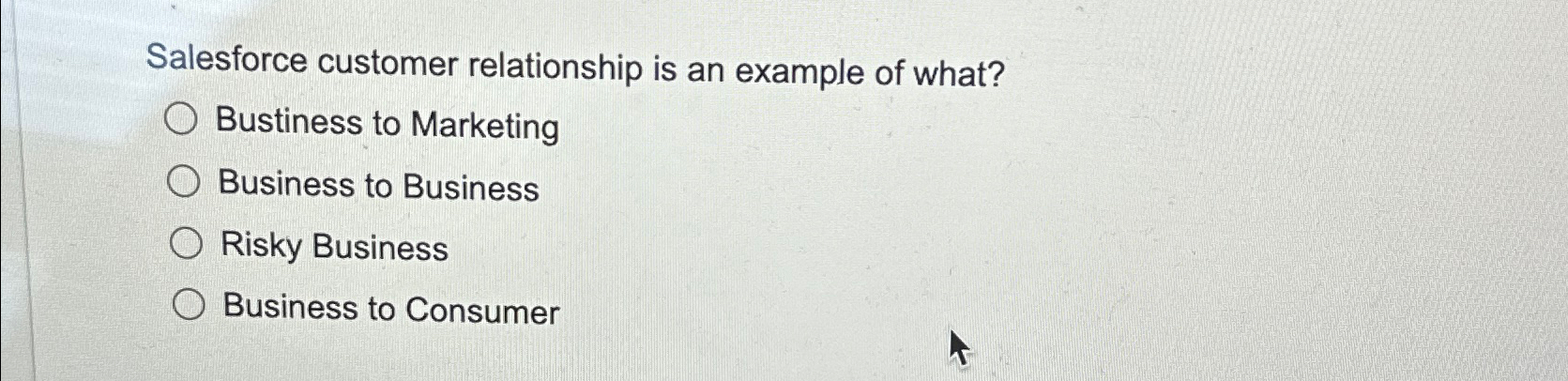 Solved Salesforce Customer Relationship Is An Example Of