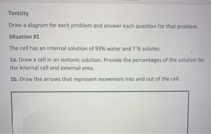 Solved Tonicity Draw a diagram for each problem and answer | Chegg.com