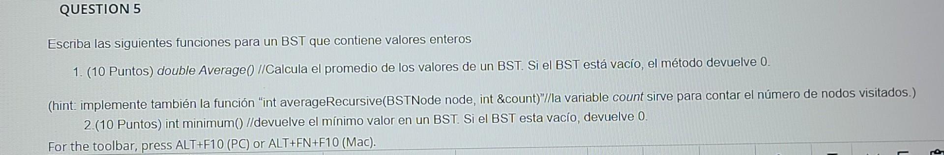 Solved Write the following functions for a BST containing | Chegg.com