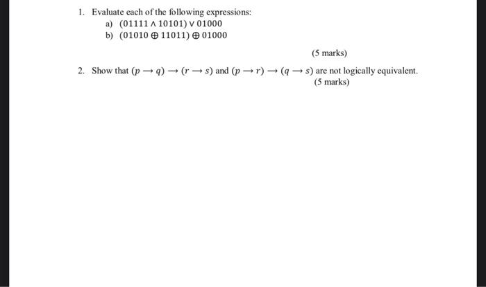 Solved 1. Evaluate each of the following expressions: a) | Chegg.com