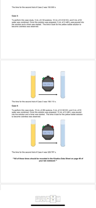 Solved Kinetics Data Sheet Initial concentrations Case | Chegg.com