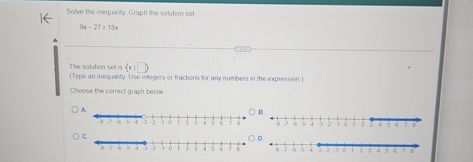 Solved Solve the inequality. Graph the solution | Chegg.com