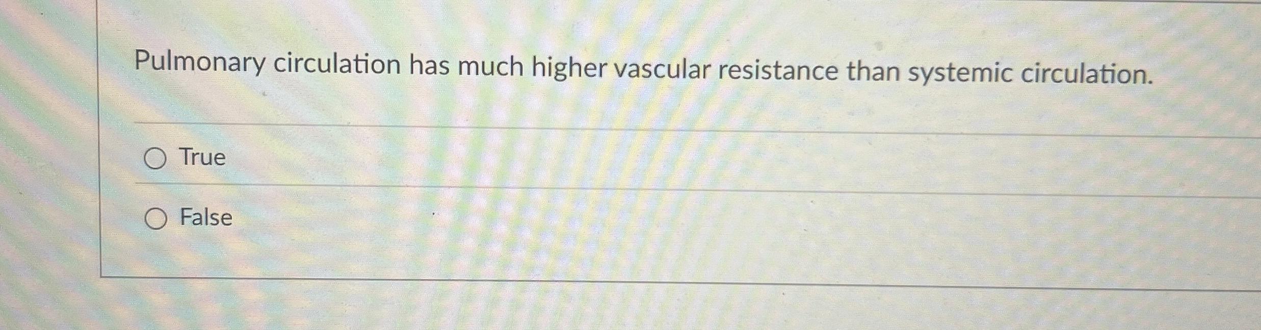 Solved Pulmonary circulation has much higher vascular | Chegg.com