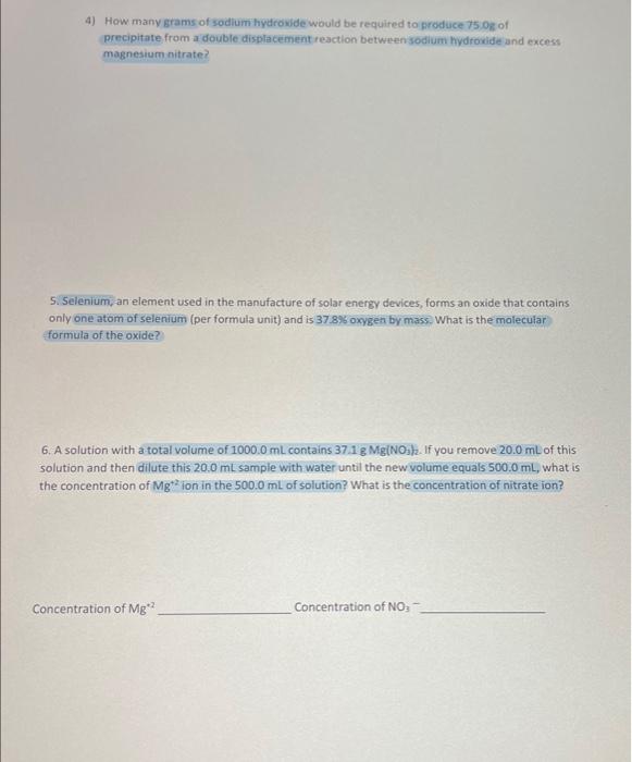Solved 4) How many grams of sodium hydrovide would be | Chegg.com