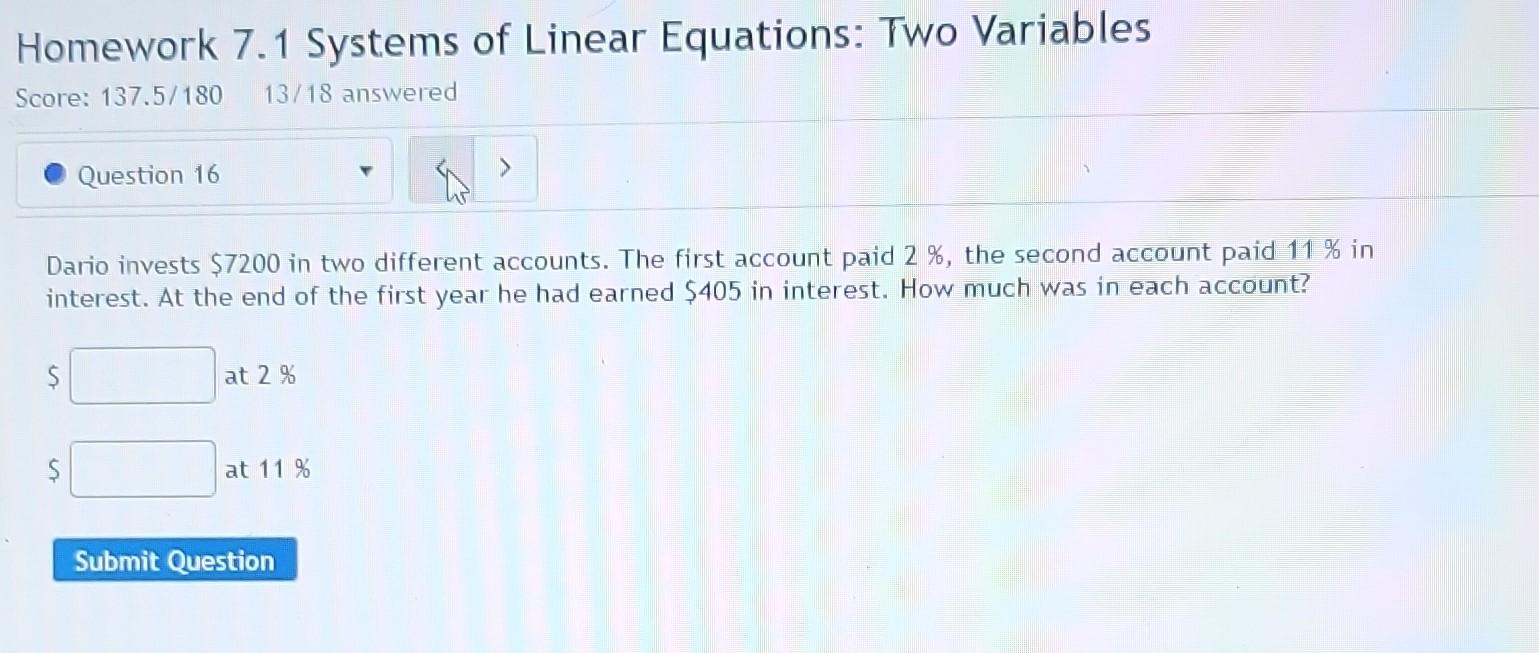 Solved Homework 7.1 Systems of Linear Equations: Two | Chegg.com