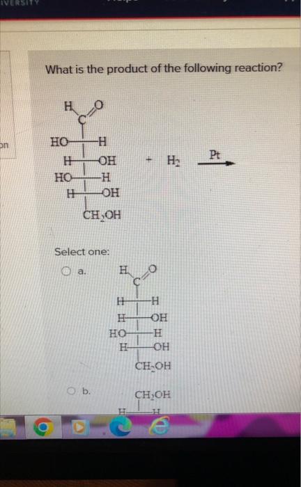 Solved What Is The Product Of The Following Reaction Select