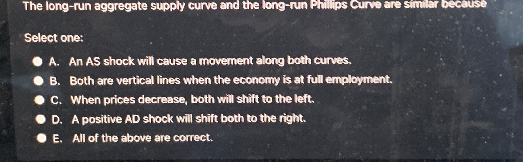Solved The long-run aggregate supply curve and the long-run | Chegg.com