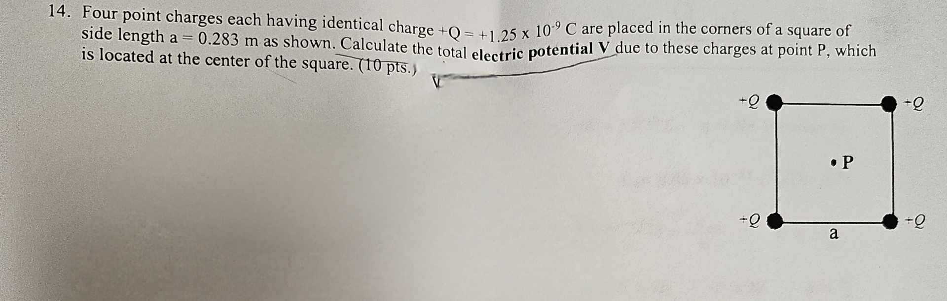 Solved Four point charges each having identical | Chegg.com