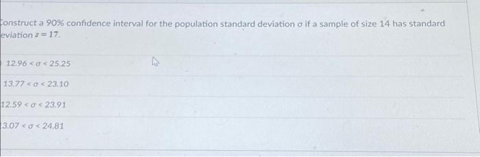 Solved Construct a 90% confidence interval for the | Chegg.com