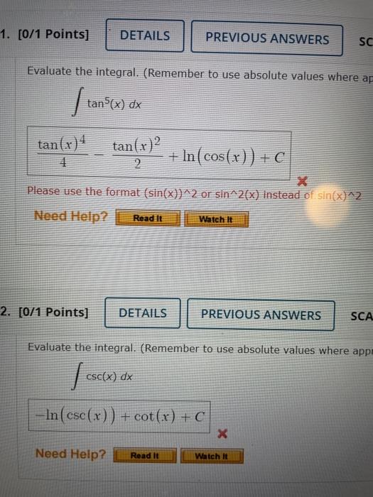 Solved Evaluate the integral. (Remember to use absolute | Chegg.com