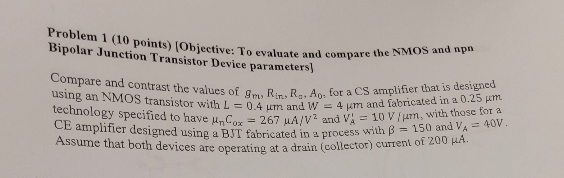 Solved Problem 1 (10 points) [Objective: To evaluate and | Chegg.com