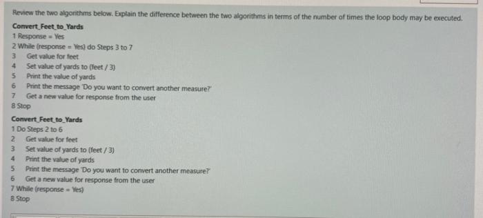 Solved Review The Two Algorithms Below Explain The 2882