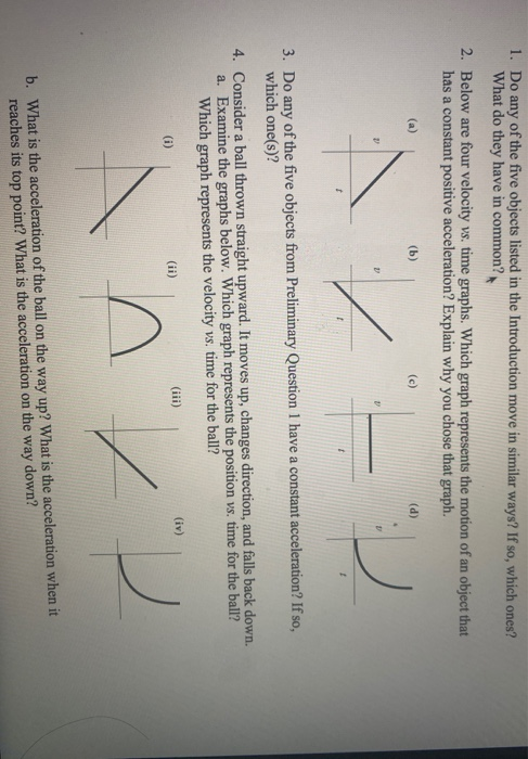 Solved 1. Do any of the five objects listed in the | Chegg.com