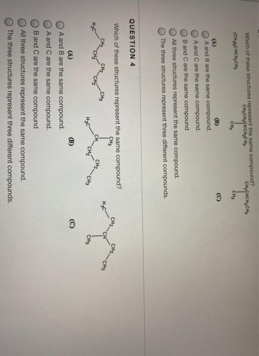 Solved Which of these structures represent the same | Chegg.com