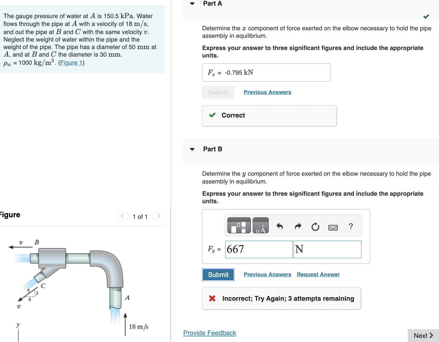 Solved Part A The gauge pressure of water at \( ﻿A \) ﻿is | Chegg.com