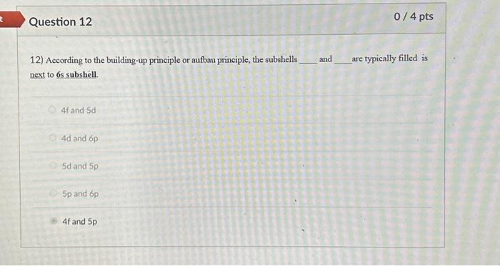 Solved 12) According to the building-up principle or aufbau | Chegg.com