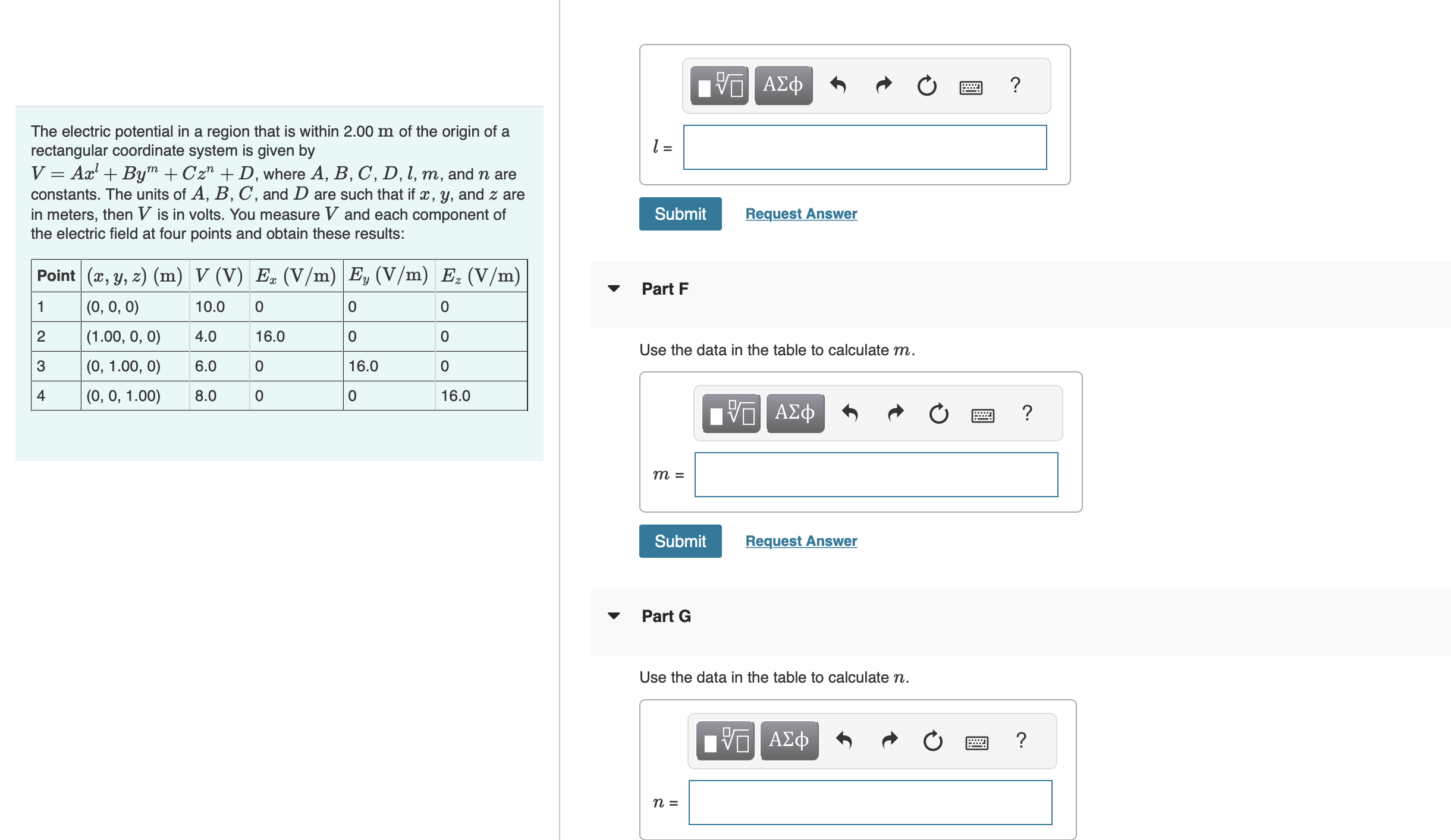 Solved The electric potential in a region that is within | Chegg.com