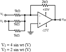 Solved Sketch the input V1, ﻿V2 ﻿and Vo3 ﻿for the circuit in | Chegg.com